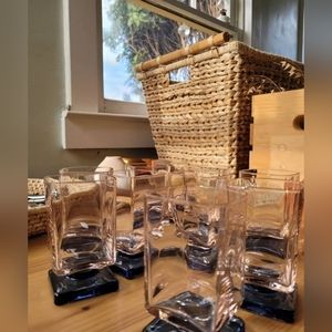 DiSaronno | Kitchen | Blush Pink Blue Square Footed Cocktail Glasses ...